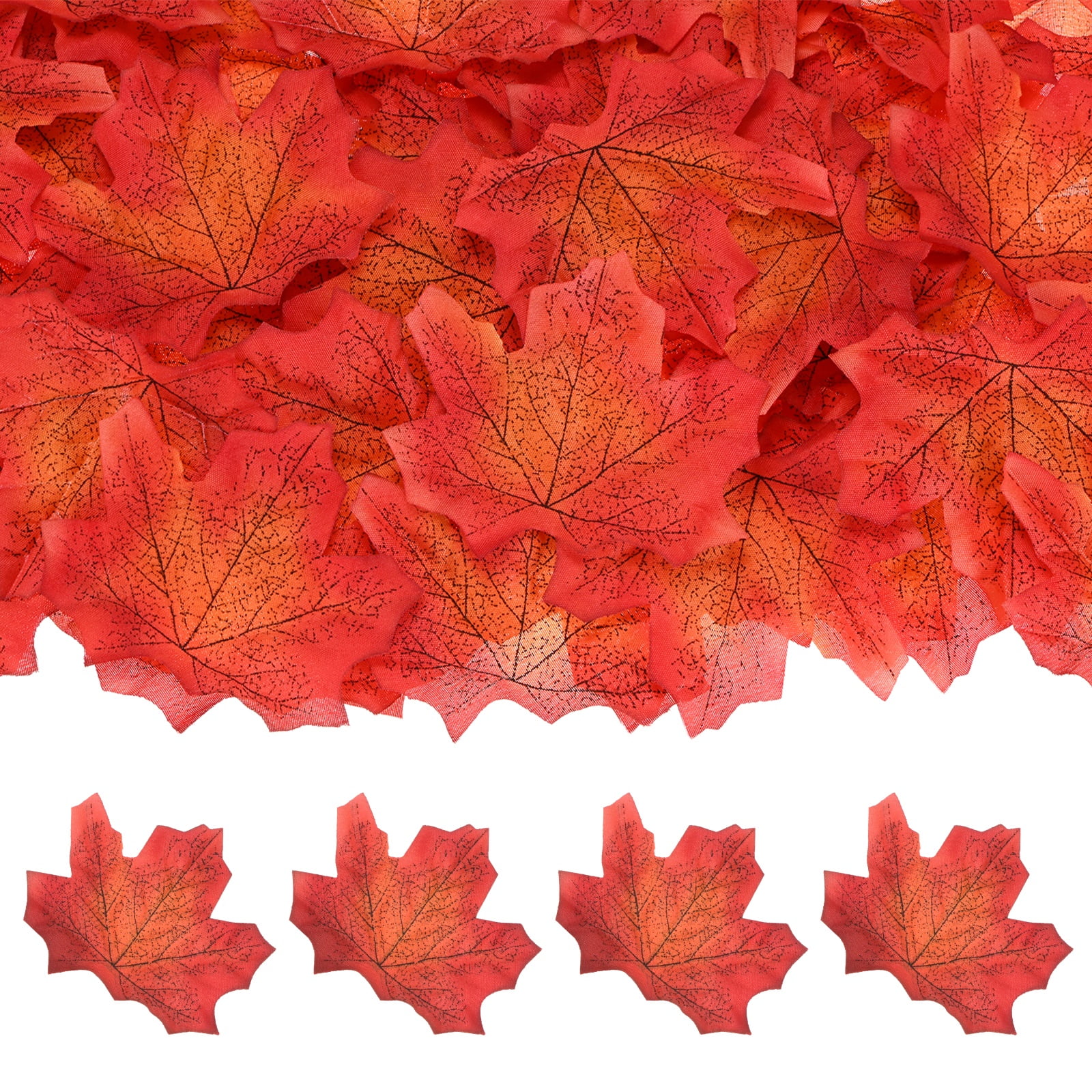 300-Pack Artificial Maple Leaves, Fake Fall Leaves Faux Autumn Leaves ...