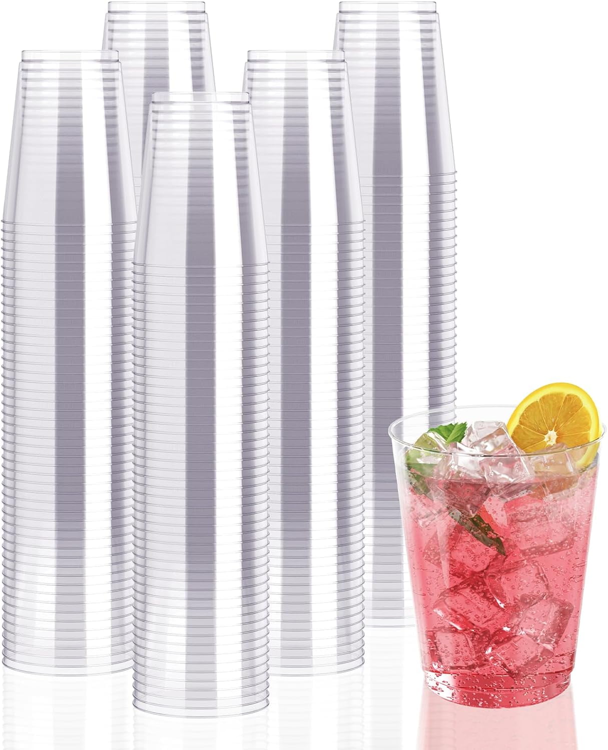 300 Pack Clear Plastic Cups 9 oz Disposable Cups Heavy-duty Plastic ...