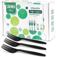 300-Pack Compostable Utensils: 100 Forks, 100 Spoons, 100 Knives. Heavy ...