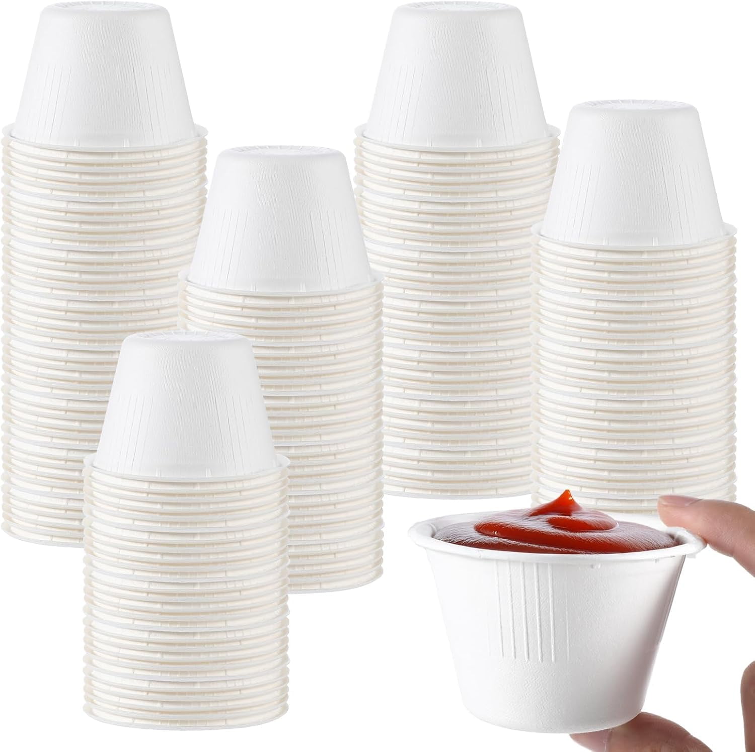 300 Pack Disposable Souffle Cups, Made From Bagasse Fiber, Perfect For ...