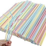 Sip N' Joy 500-Pack Flexible Plastic Straws, Disposable and Long ...