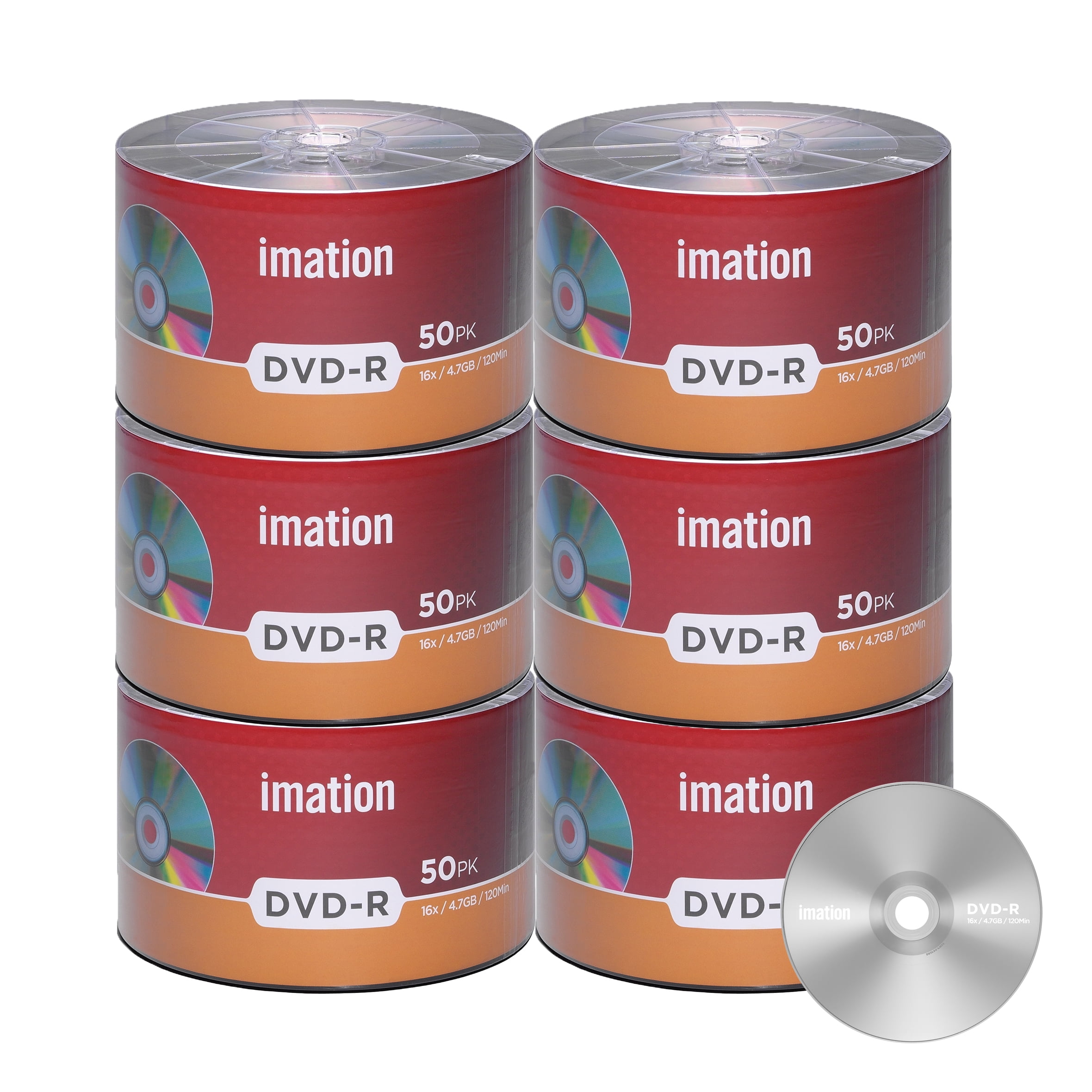 Imation DVD-R 16X, 4.7GB/120Min, 300 Pack, Blank Media for Data, Video ...