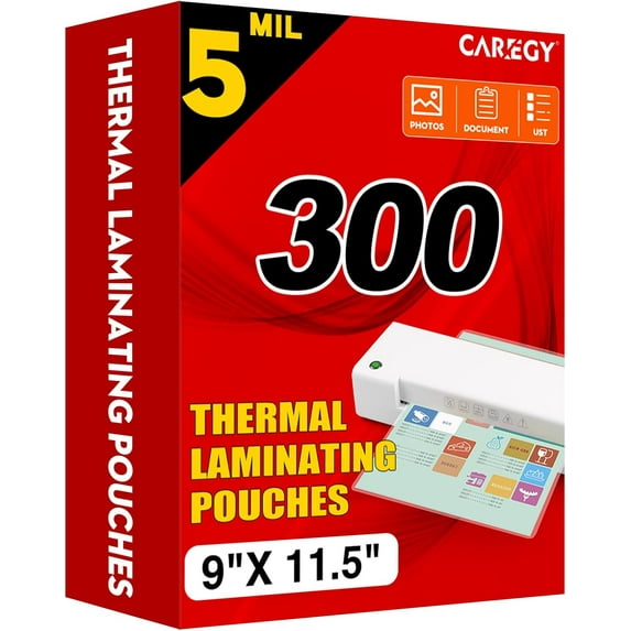 300 Pack Laminating Sheets, Holds 8.5 x 11 Inch Sheets,5 Mil Thermal ...