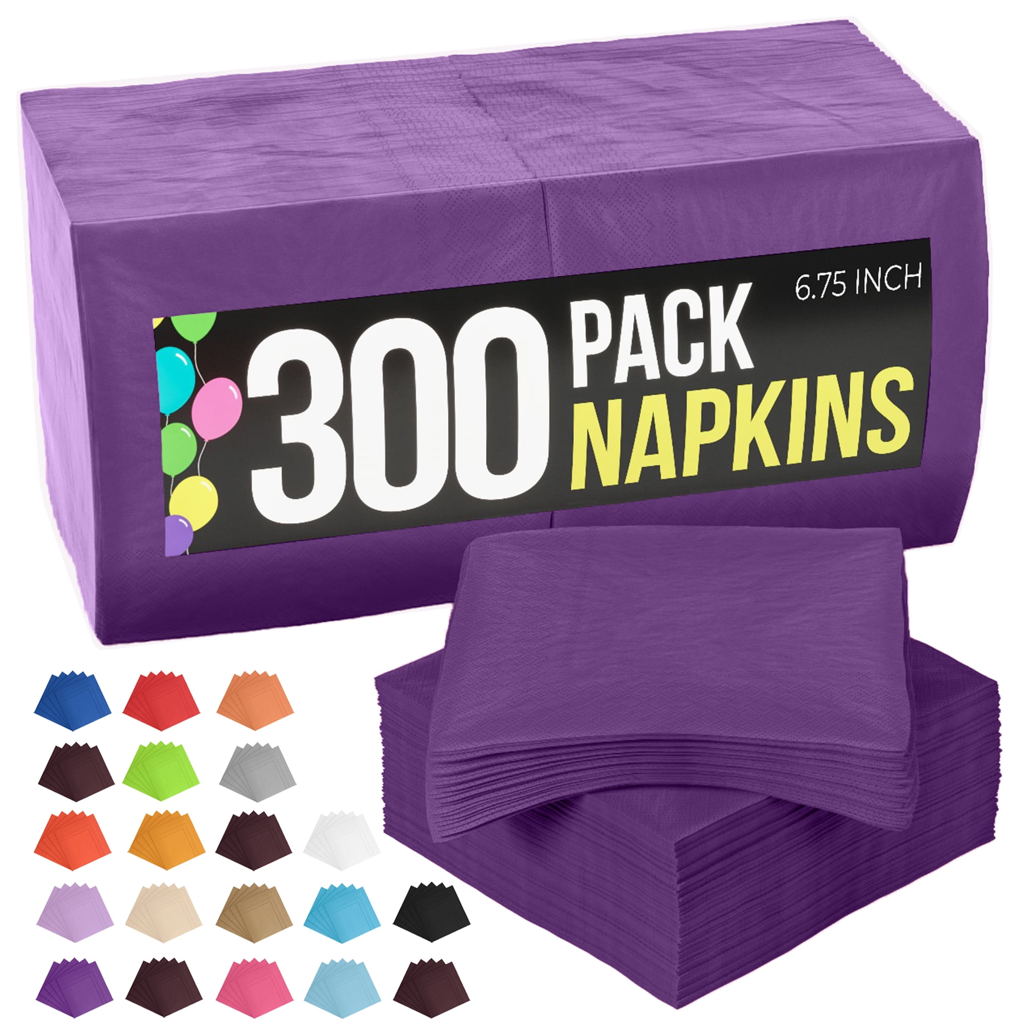 Exquisite 300 Count Purple Disposable Napkins - Walmart.com