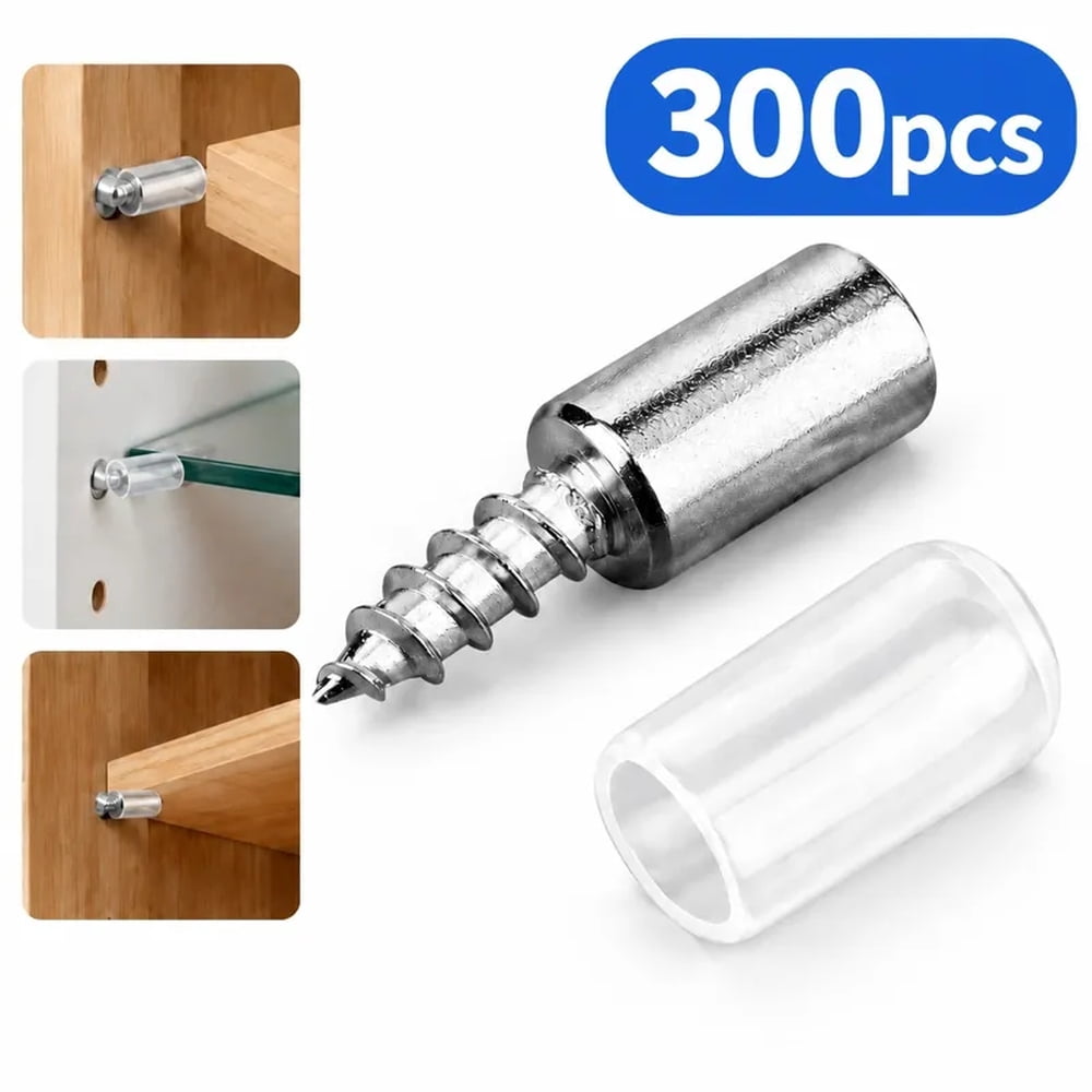 300 Pack Shelf Support Pegs with Anti-Slip Sleeves, Self-Tapping ...