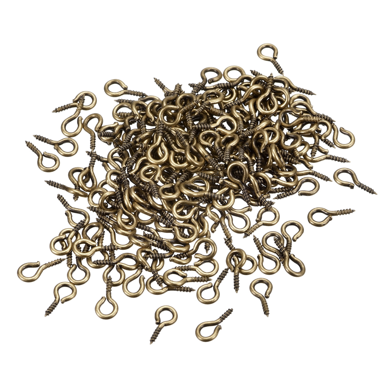 300 Pack Small Screw Eye Hooks Mini Eyelets Screws, 4x8x1mm, Bronze ...