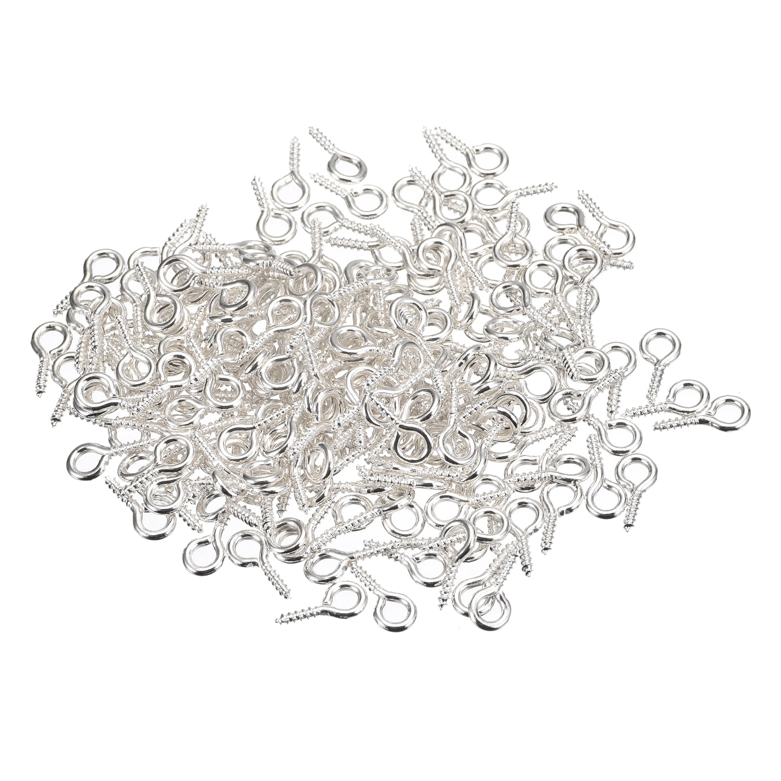 300 Pack Small Screw Eye Hooks Mini Eyelets Screws, 4x8x1mm, Silver ...