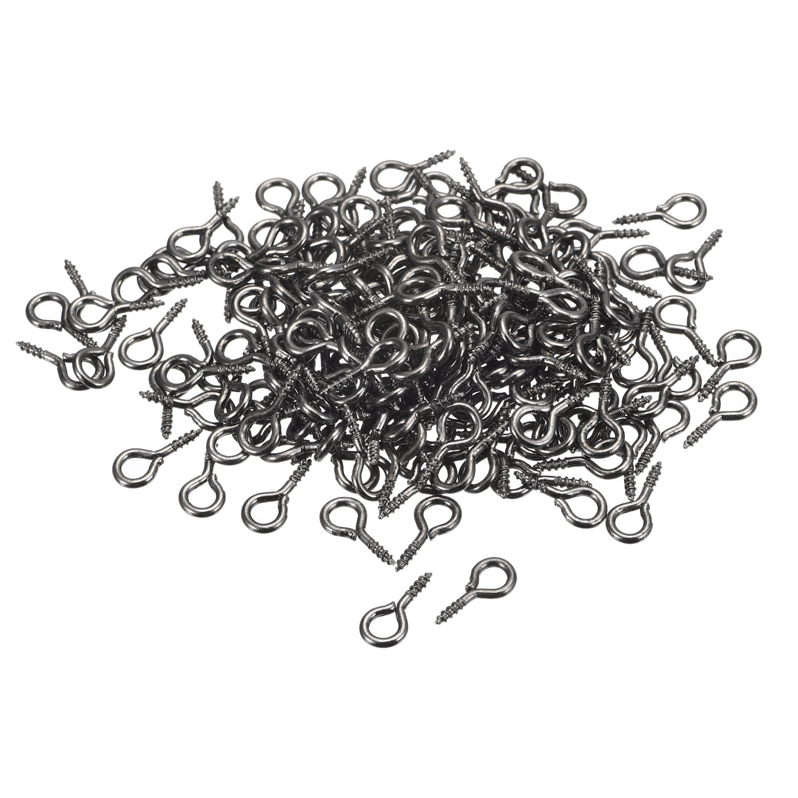 300 Pack Small Screw Eye Hooks Mini Eyelets Screws, 5.5x12x1.2mm, Dark ...