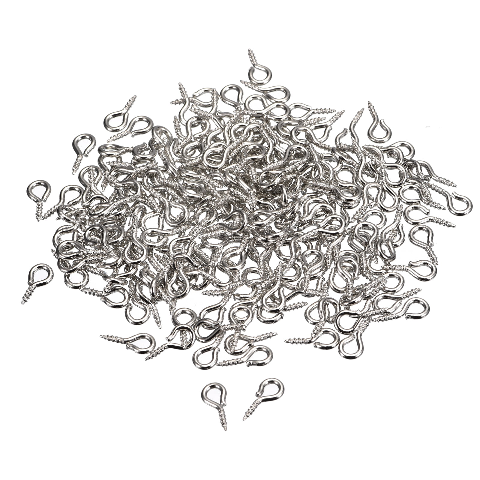 300 Pack Small Screw Eye Hooks Mini Eyelets Screws, 5x10x1.2mm, Bright ...