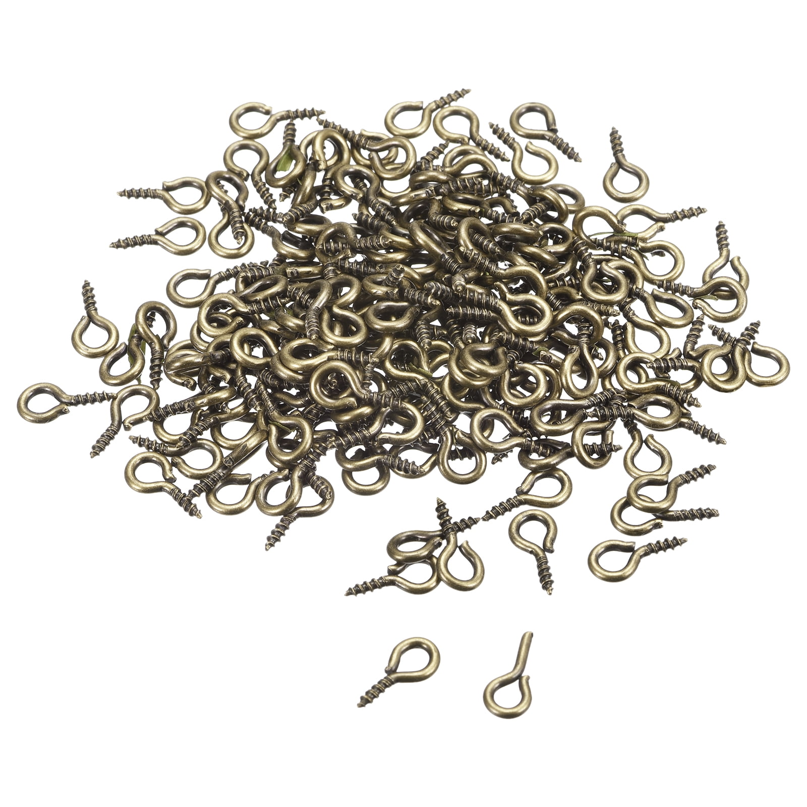 300 Pack Small Screw Eye Hooks Mini Eyelets Screws, 5x10x1.2mm, Bronze ...