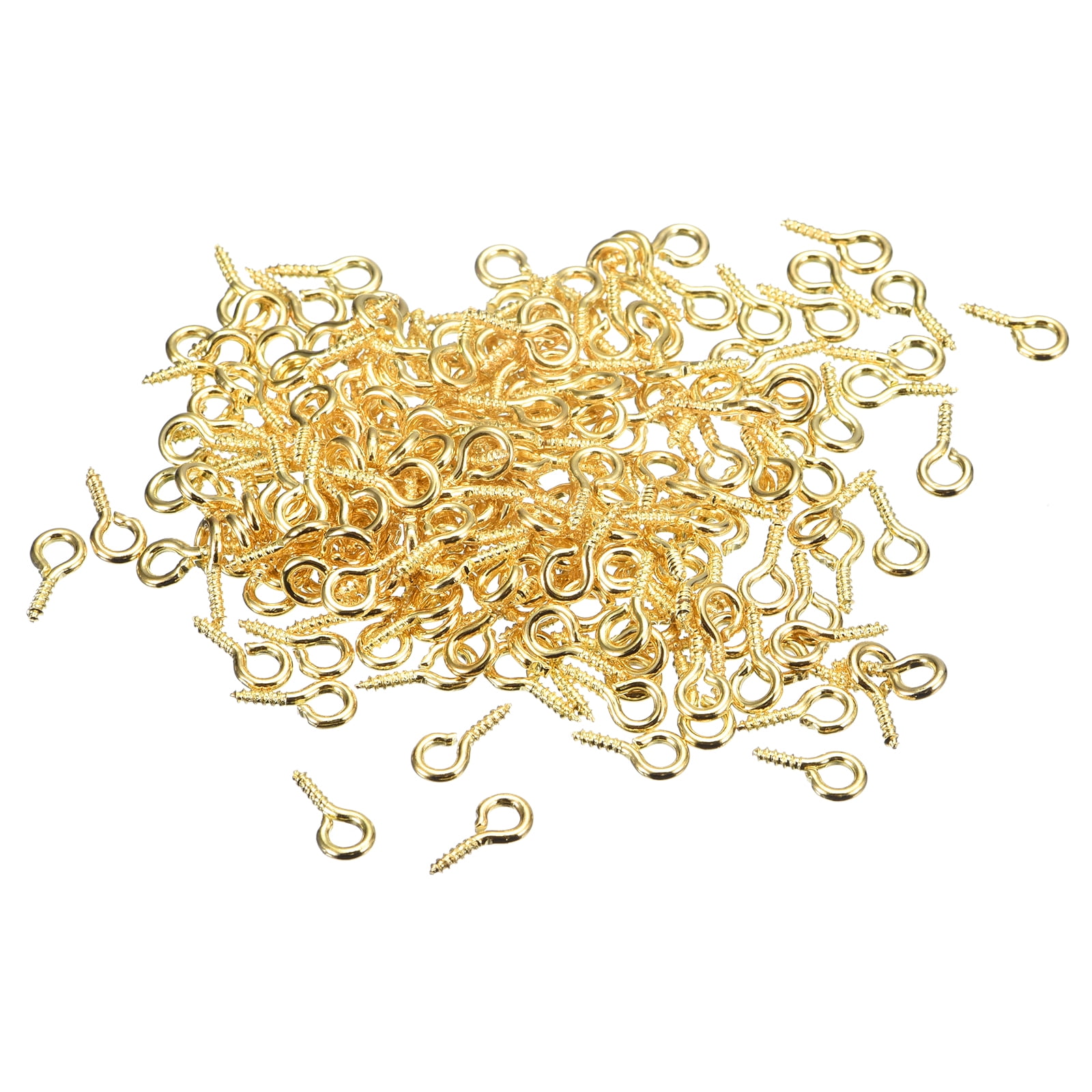 300 Pack Small Screw Eye Hooks Mini Eyelets Screws, 5x10x1.2mm, Gold ...