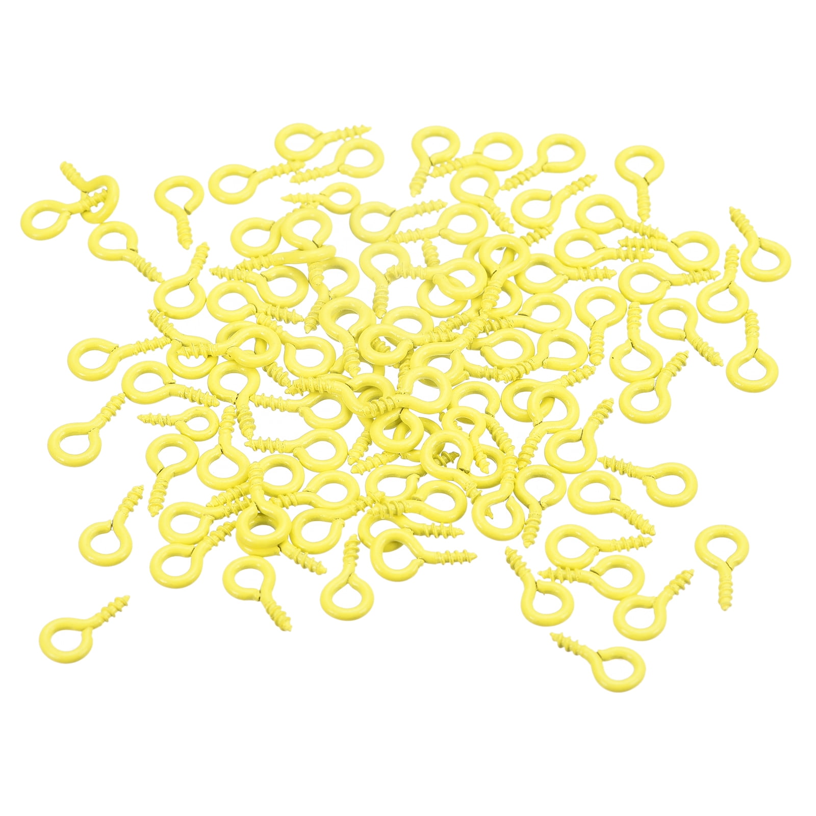 300 Pack Small Screw Eye Hooks Mini Eyelets Screws, 5x10x1.2mm, Yellow ...