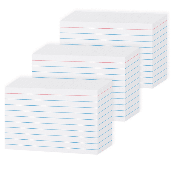 300 Pack White Index Cards 3x5 - Goefun 90LB Lined Note Cards 3 x 5 ...