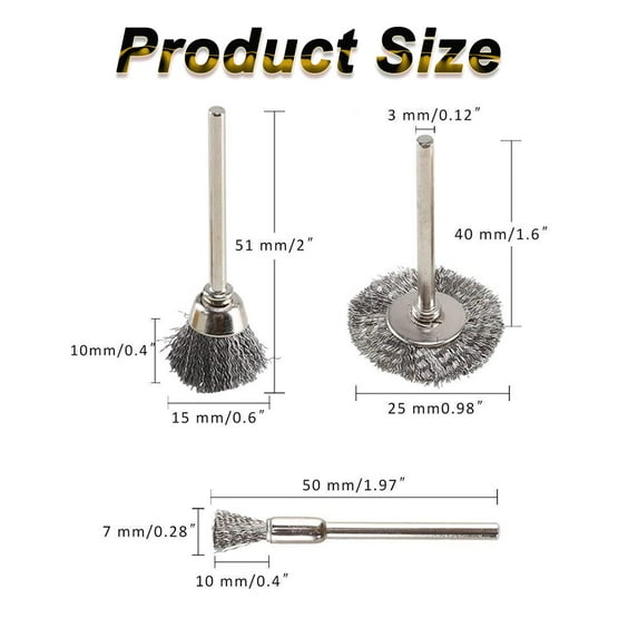 300 Pack Wire Brushes Set, Steel Wire Wheels Pen Brushes Set Kit ...