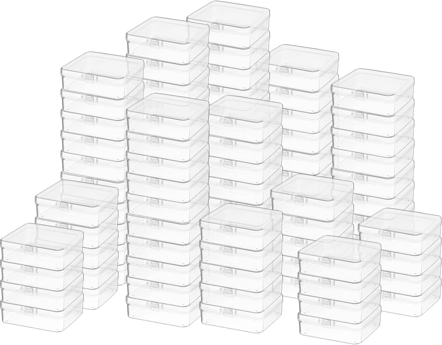 300 Packs Clear Small Plastic Containers 2.12 x 2.12 x 0.8 Inches ...