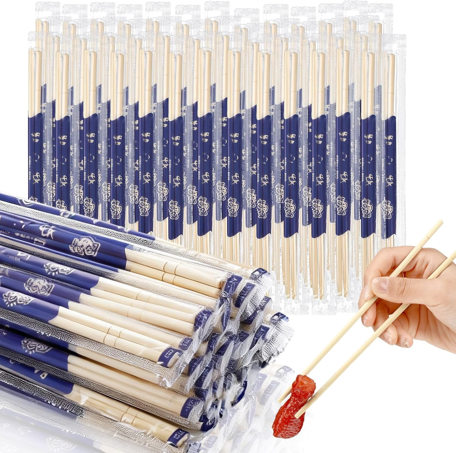 300 Pairs Disposable Chopsticks Bulk Bamboo Chopsticks 7.7'' Clear ...