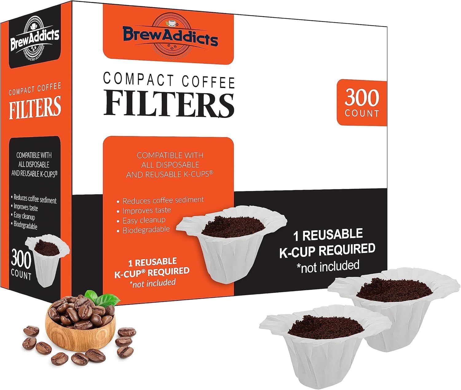 300 Paper Coffee Single-Use Filters for for Keurig Brewers and ...