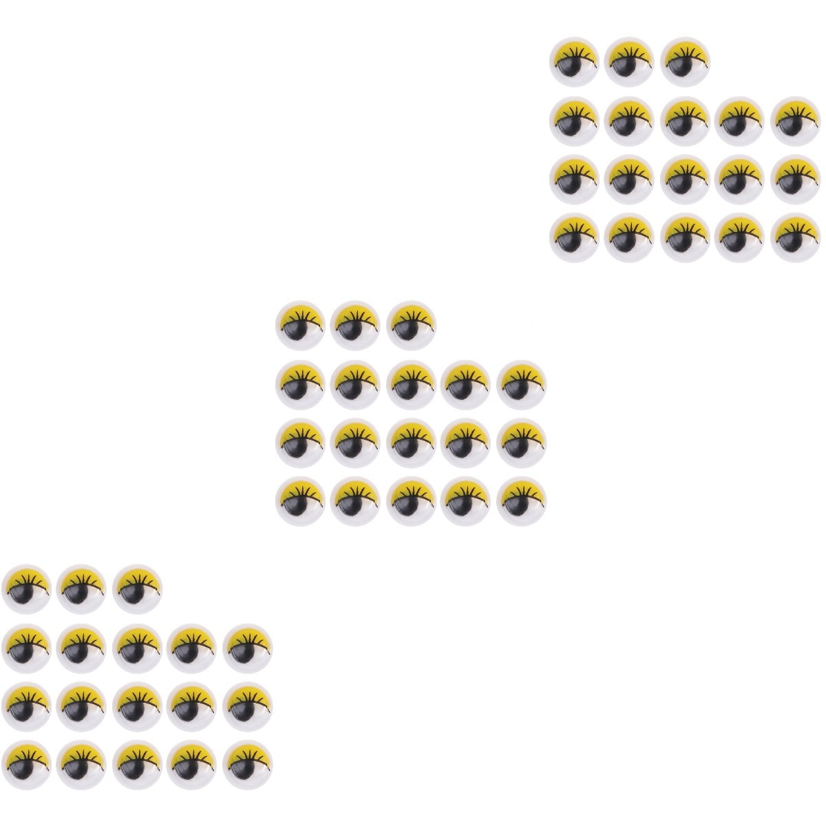 300 Pcs 12mm Eyelashes Wiggly Wobbly Googly Eyes for Toys DIY Craft ...