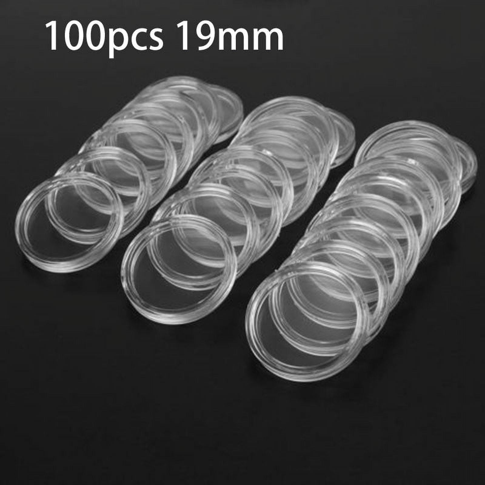 300 Pcs 19mm Clear Round Plastic Coin Holder Capsule Container, Coin ...