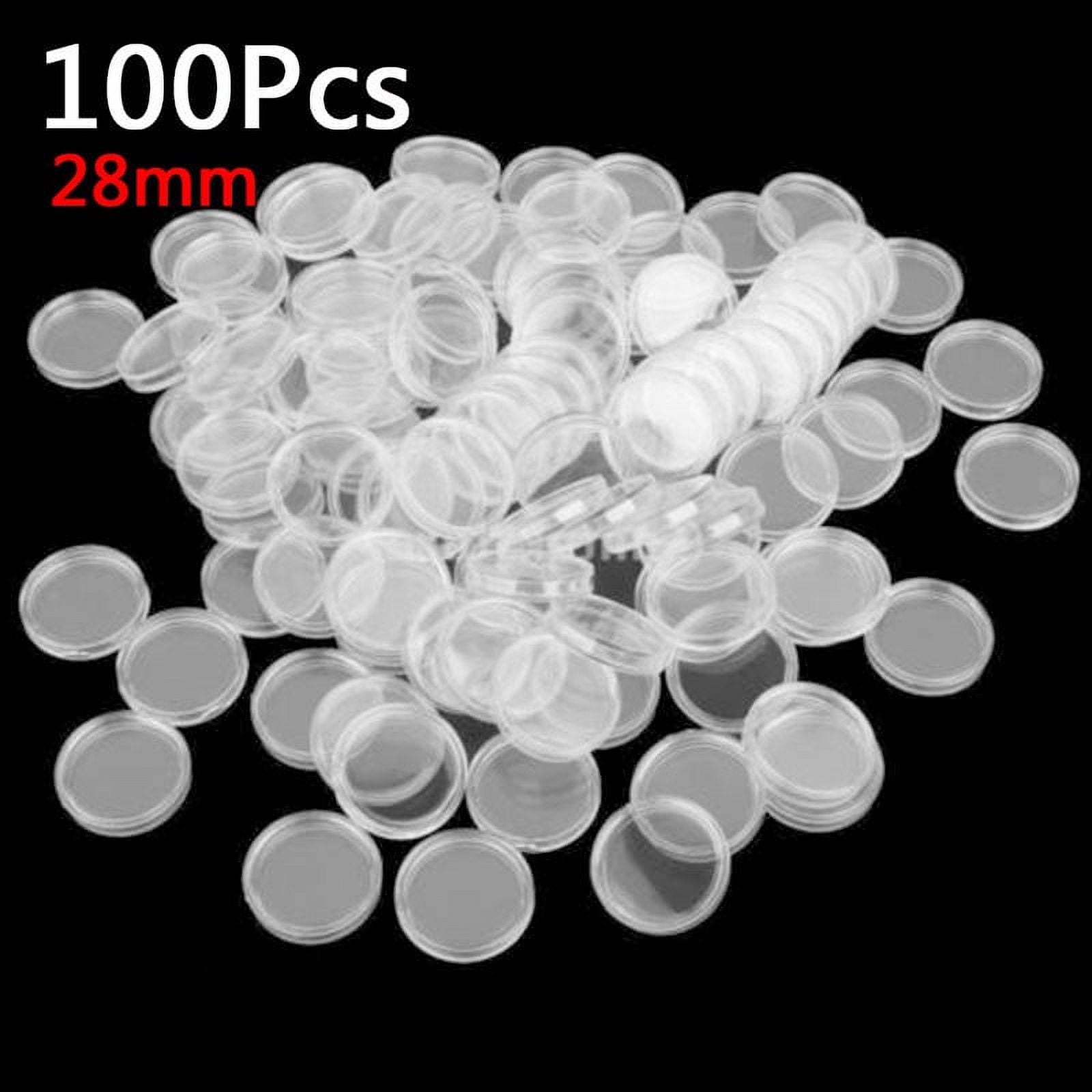 300 Pcs 28mm Plastic Clear Coin Cases Storage Capsules for Coin ...