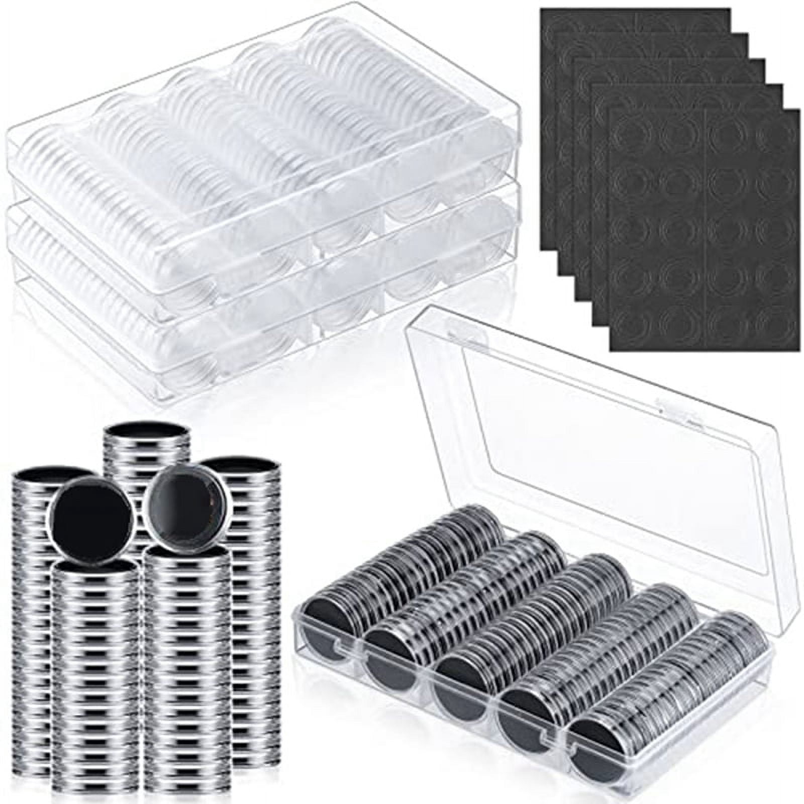 300 Pcs 30 mm Coin Capsules with Black Protect Gasket Foam 5 Sizes (17 ...