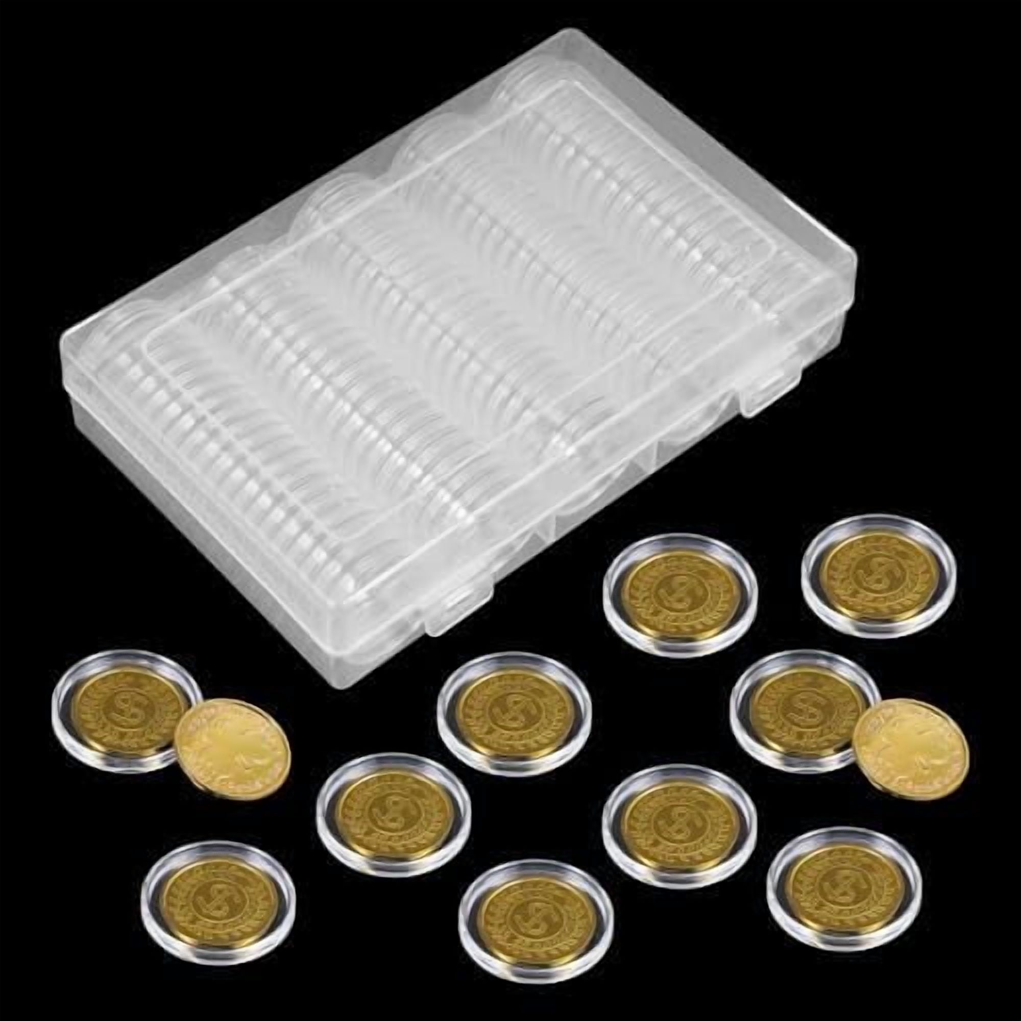 300 Pcs 30mm Coin Capsules Holder with Foam Gasket and Plastic Storage ...