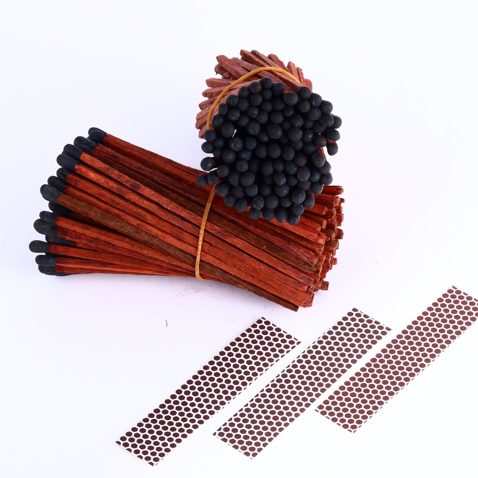 300 Pcs 4'' Decorative Brown Stick Black Matches With striker stickers ...