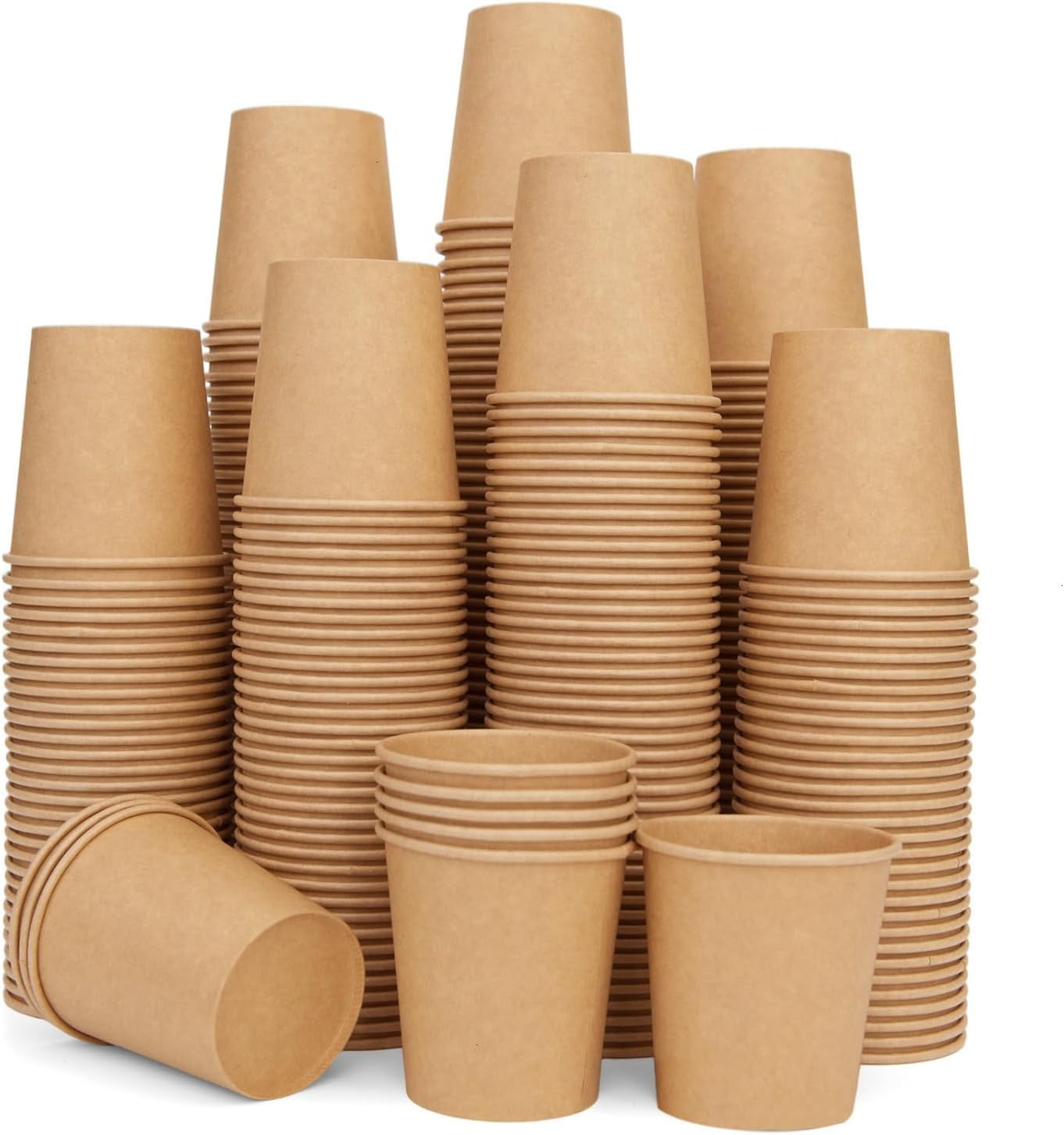 300 Pcs 6 oz Kraft Paper Cups - Disposable Paper Cups Hot Cold Beverage ...