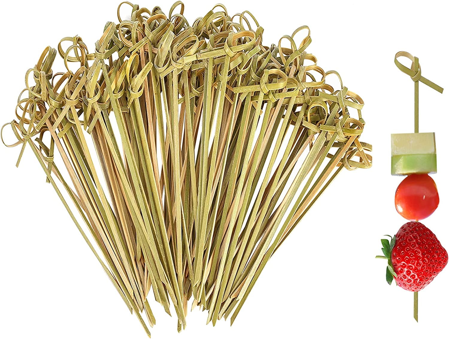 [300 Pcs] Bamboo Cocktail Picks Skewer Toothpicks - 4.75 Inch ...