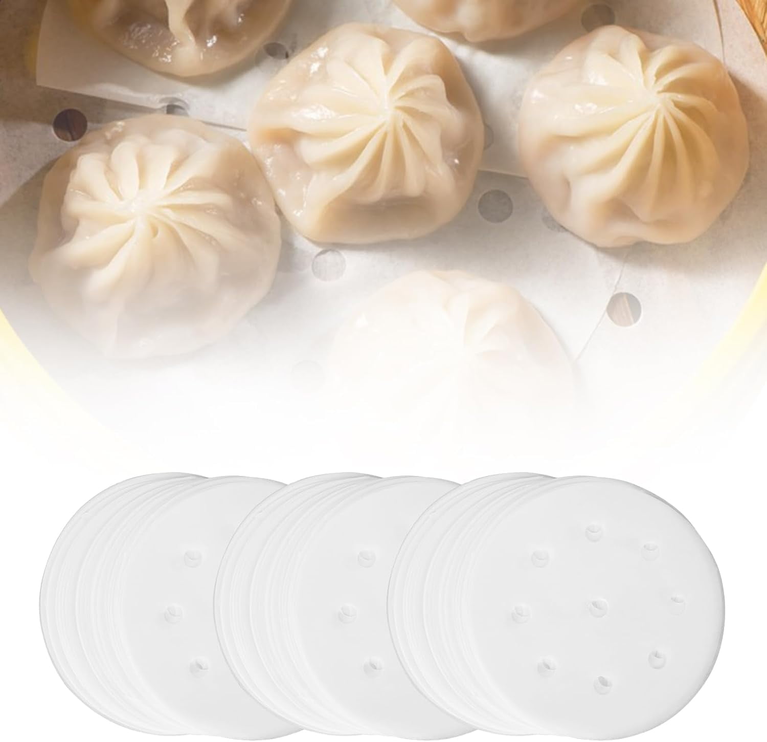 300 Pcs Bamboo Steamer Liners – Non-Stick Steam Paper for Dumplings ...