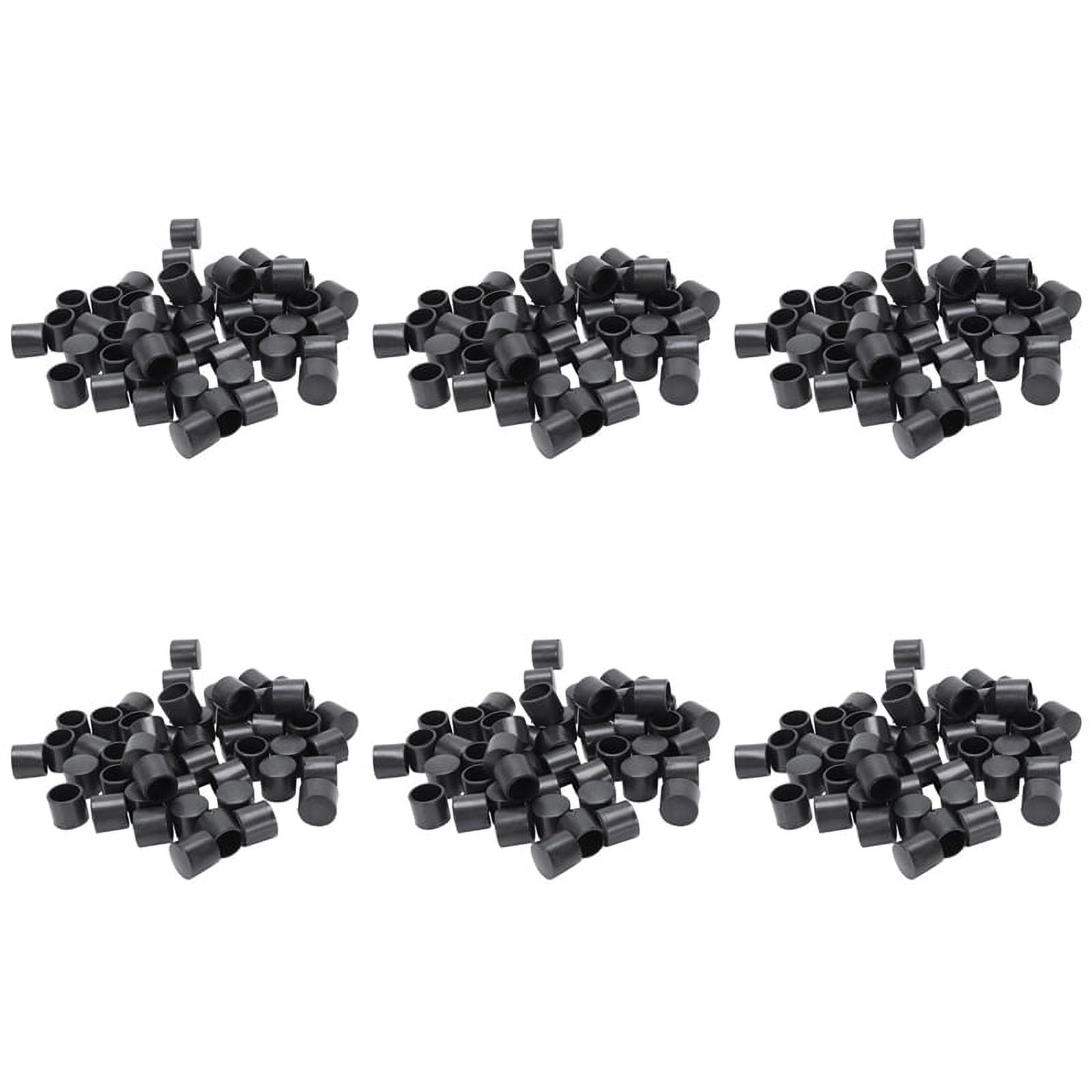 300 Pcs Black Rubber PVC Flexible Round End Cap Round 12mm Foot Cover ...