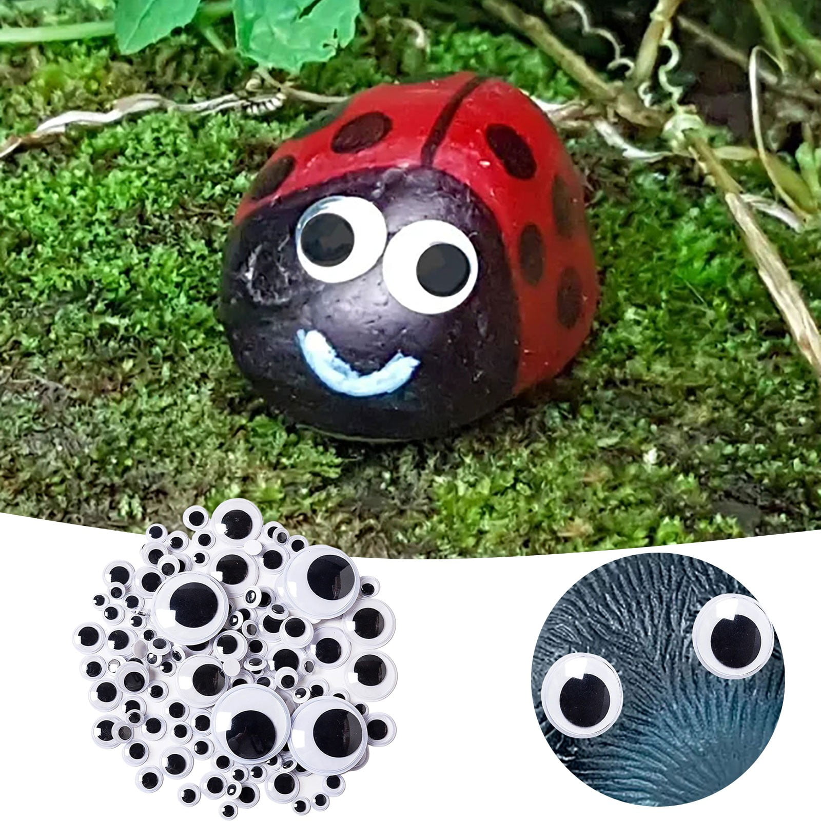 300 Pcs Black Wiggle Googly Eyes Self Adhesive 6mm 8mm 10mm 12mm 15mm ...
