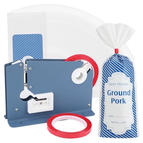 300 Pcs Blue Ground Pork Freezer Bags 1lb Ground Meat Bags with Tape ...
