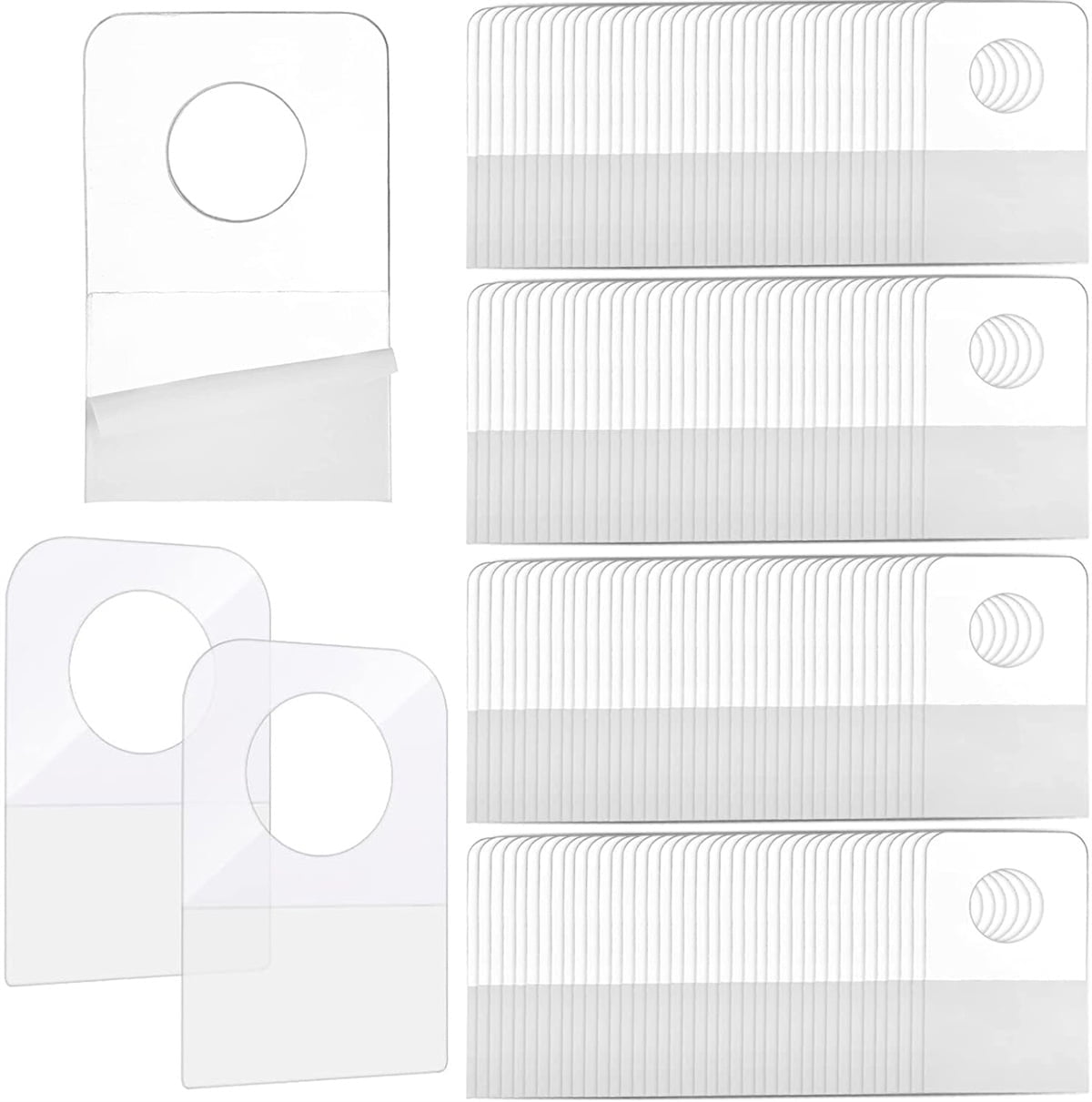 300 Pcs Clear Self Adhesive Folding Hang Tabs,Bexikou Plastic Plastic ...