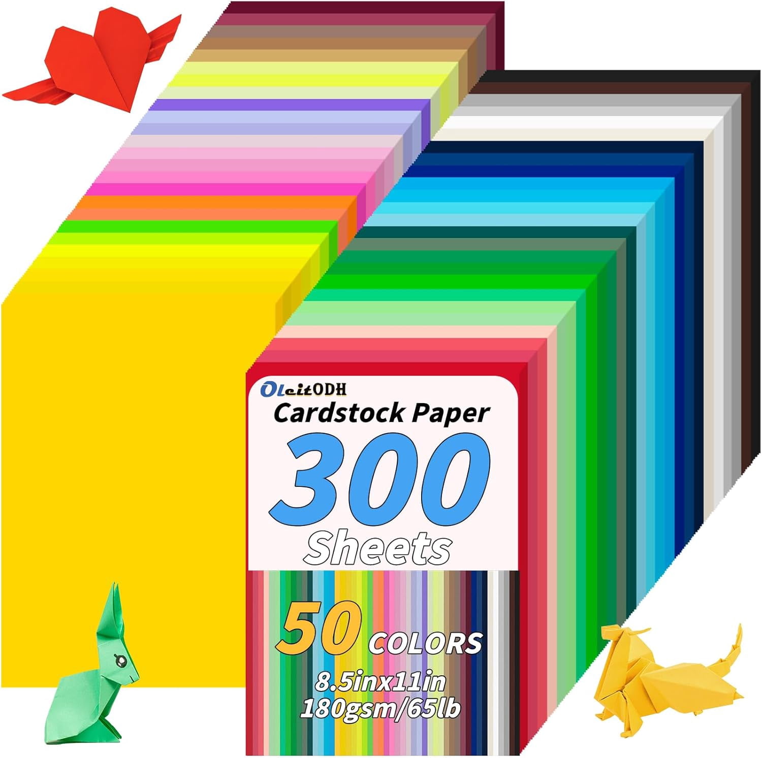 300 Pcs Colored Cardstock Bulk 50 Assorted Colors, 8.5” x 11” Cardstock ...