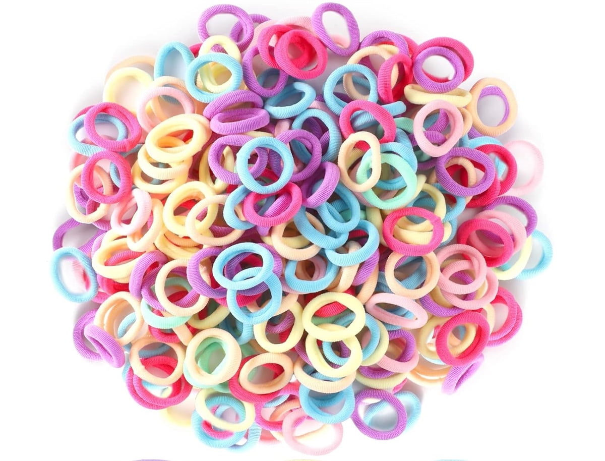 300 Pcs Colorful Baby Elastics Hair,Mini Hair Ties,Multicolor Elastics ...