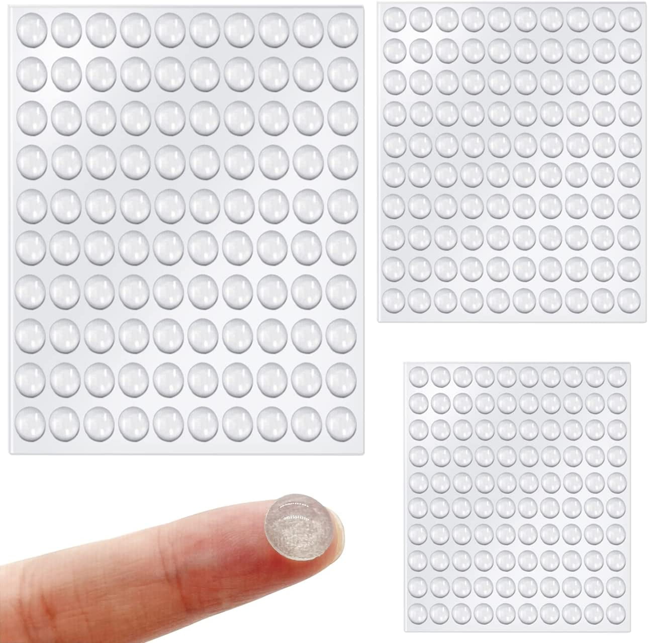 300 Pcs Combo Pack Clear Adhesive Bumper Pads, 3 Sizes Round Self ...