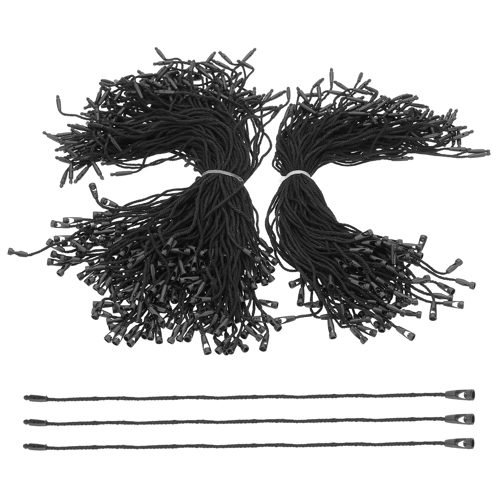 300 Pcs Cotton Hang Tag String, 8 Inch Black Snap Lock Pins Loop ...