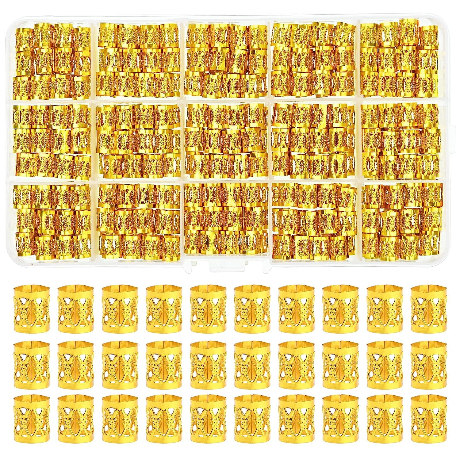 300 Pcs Dreadlock Jewelry Aluminum Deadlocks Beads Adjustable Metal ...