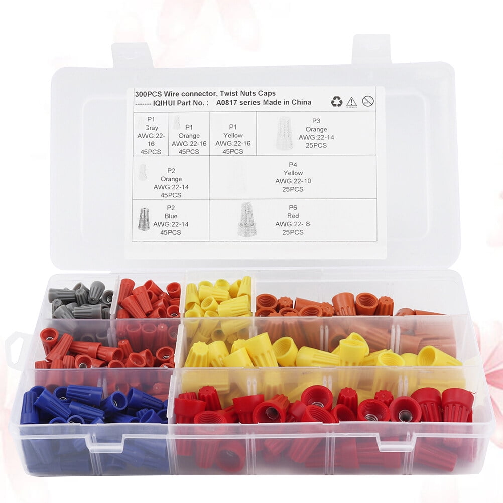 300 Pcs Electric Electrical Wire Connector Assortment Kit Nut - Walmart.com