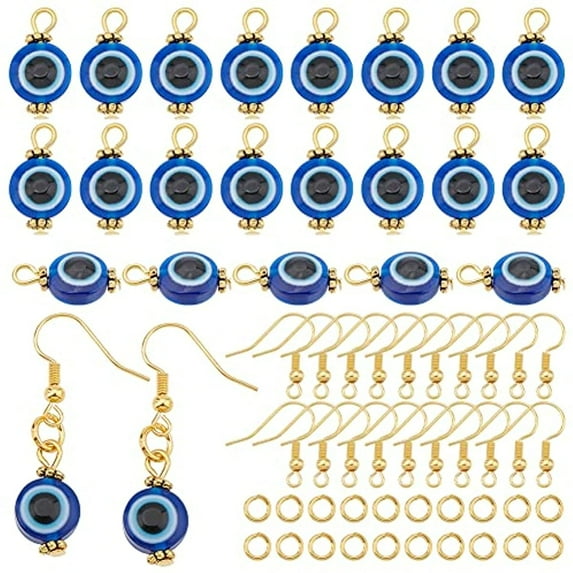 300 Pcs Evil Eye Earring Making Kit Evil Eye Resin Beads Pendant with ...