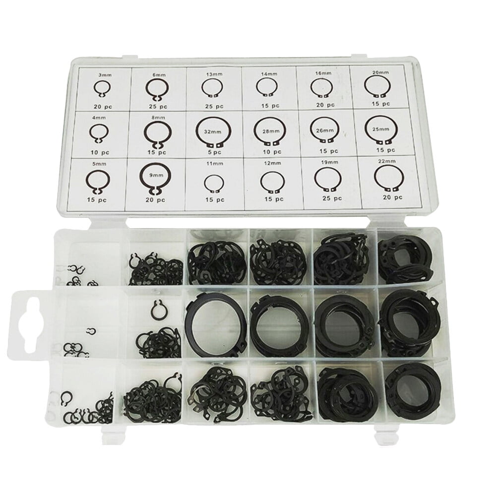 M Circlip Set for Repair 300 Pieces in Resealable Metal Box 18 Sizes ...