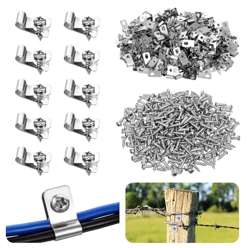 300 Pcs Fence Wire Clamps, Stainless Steel Fencing Mounting Clips with ...