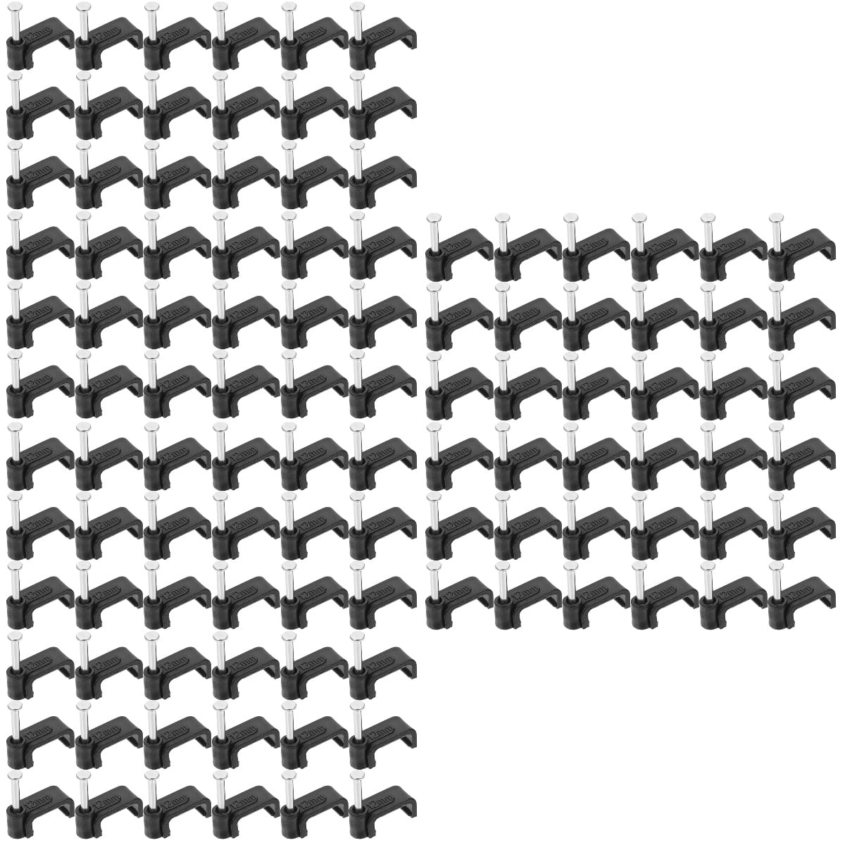 300 Pcs Half Clamps Black J Hooks with Nails Pipe Support Clamps Fixing ...