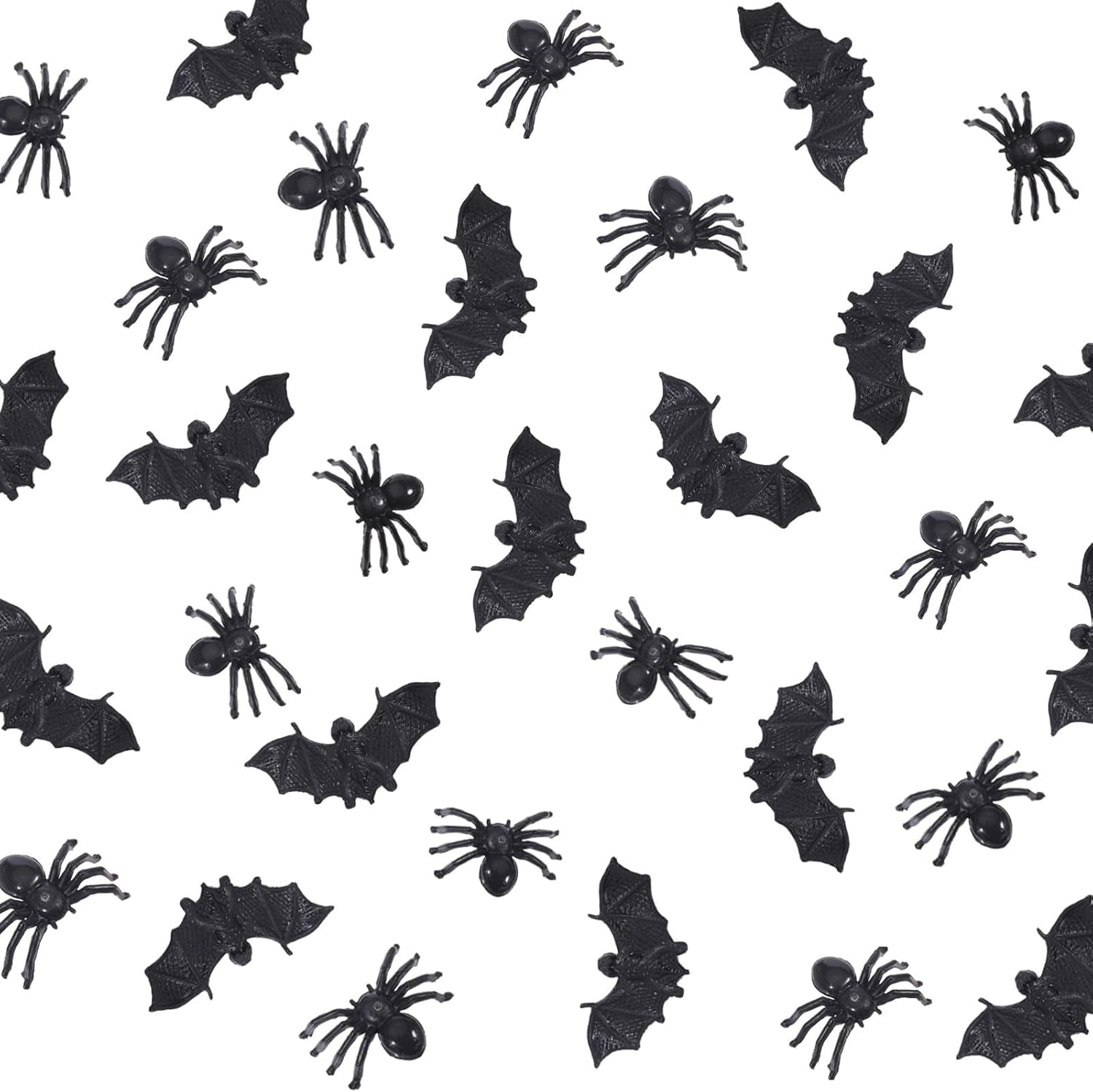 300 Pcs Halloween Plastic Bats Spiders Mini Bats Spiders Scary ...