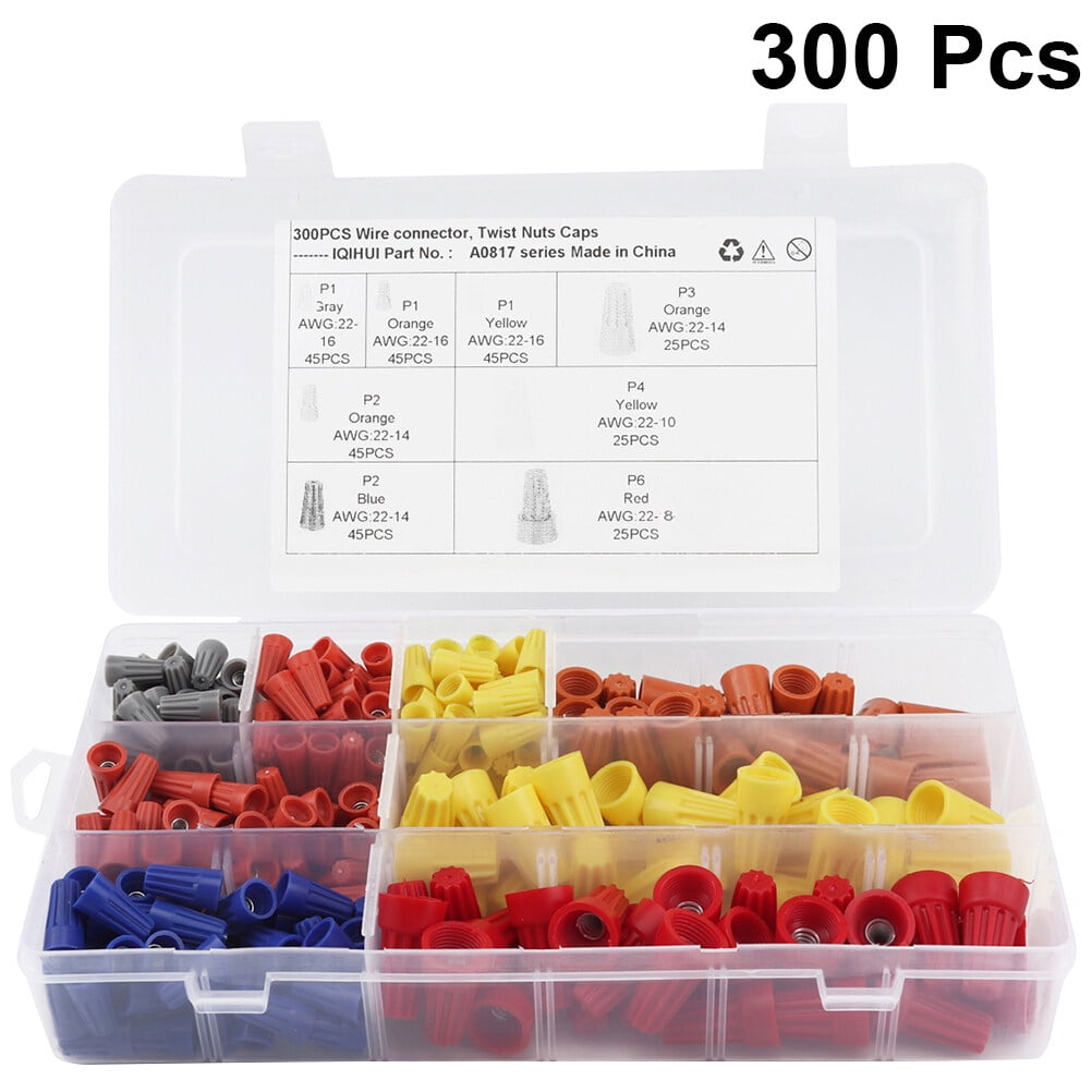 300 Pcs Junction Electrical Wire Connector Nuts 23X11.7CM - Walmart.com