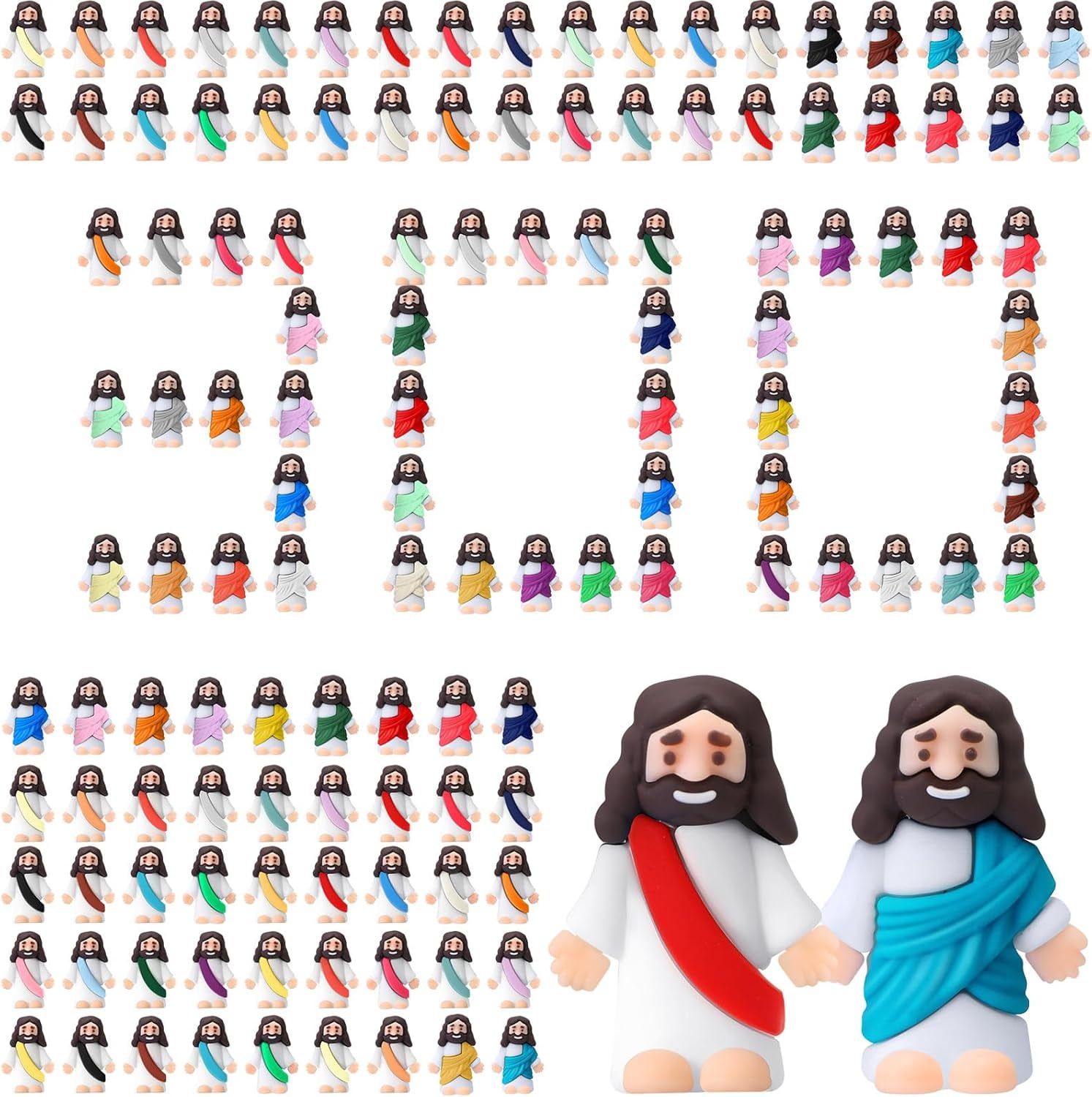 300 Pcs Little Jesus Figures Bulk Original Design Mini Pocket Jesus ...