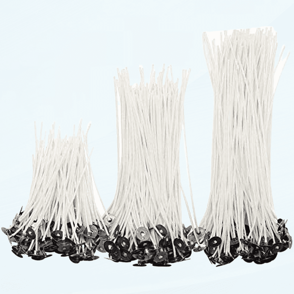 300 Pcs Low Smoke Natural Candle Wick Pre-Waxed Wick with Candle Making ...
