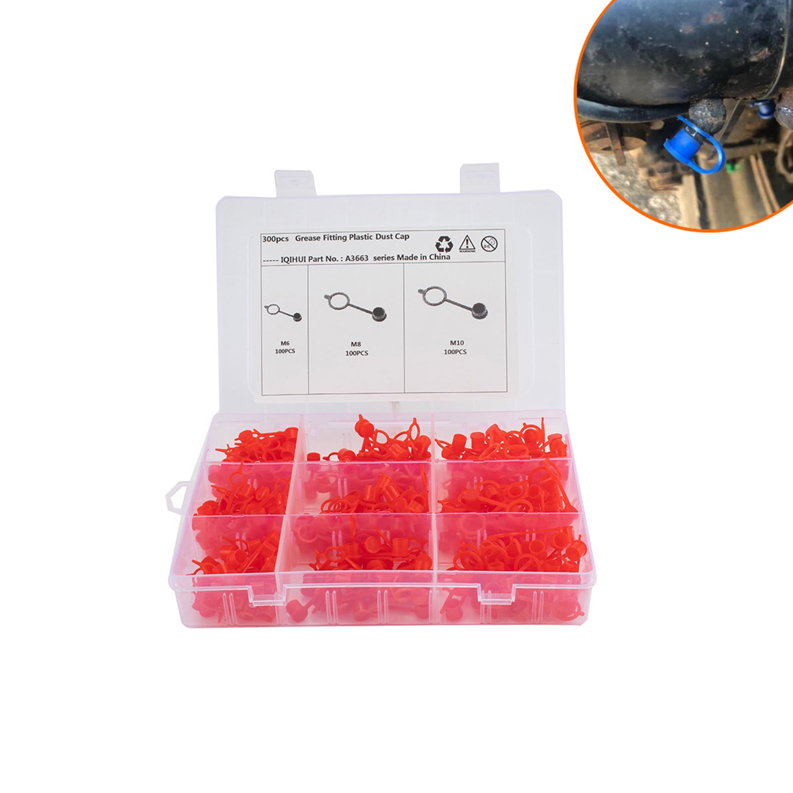 300 Pcs M6 M8 M10 Dust Cover Cap Assortment Kits Waterproof Grease ...