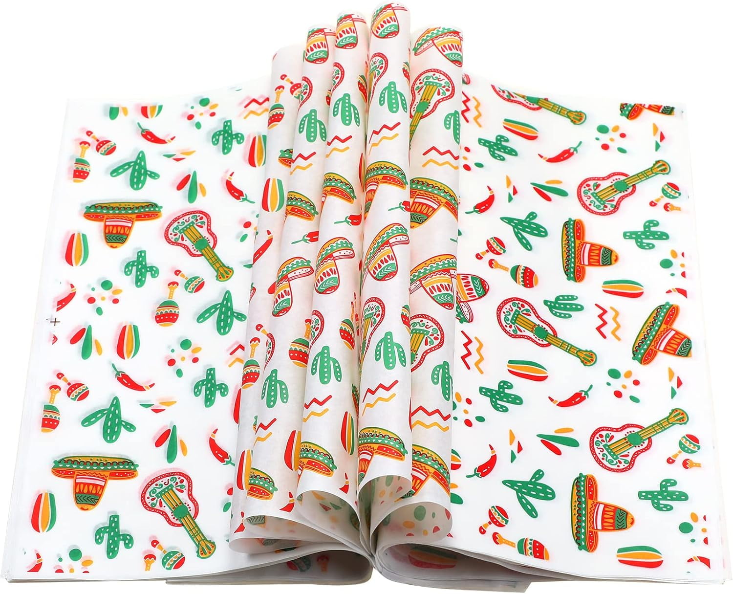 300 Pcs Mexican Themed Deli Paper Sheets 12" x 12" Fun Style Tissue ...